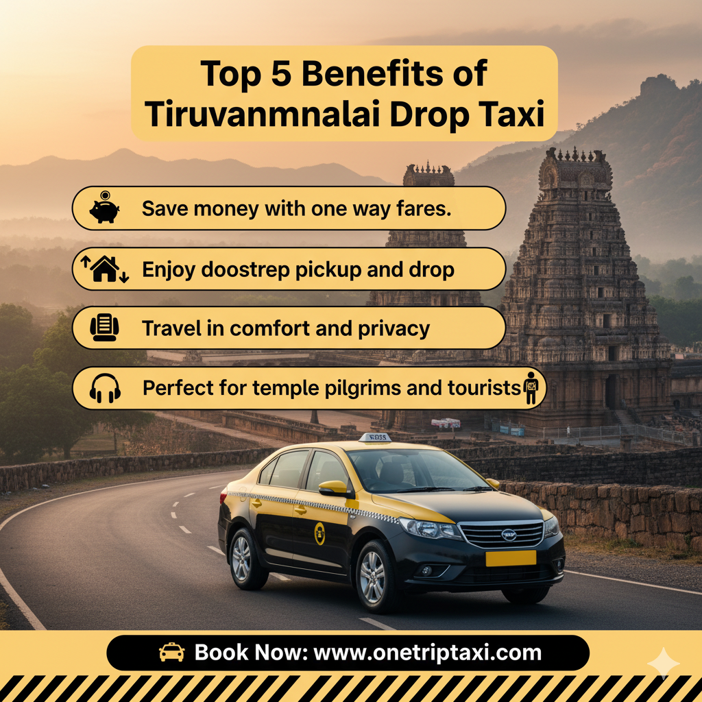Tiruvannamalai Drop Taxi | 7 Reliable One Way Cab Rides – One Trip Taxi